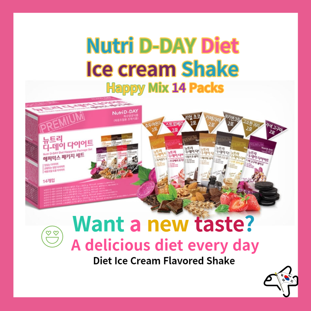 Nutri D-Day Diet Ice cream Shake Happy Mix /14 Packs/28 Packs/Nutri D ...