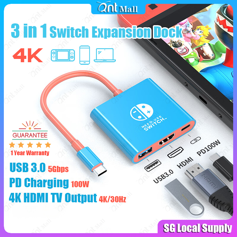 3-IN-1 USB C Hub for Nintendo Switch Oled/NS TV Dock HDMI Adapter Laptop Docking Station ...