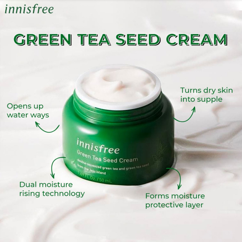 Innisfree Green Tea Seed Cream 50ml (leave skin feeling quenched with ...