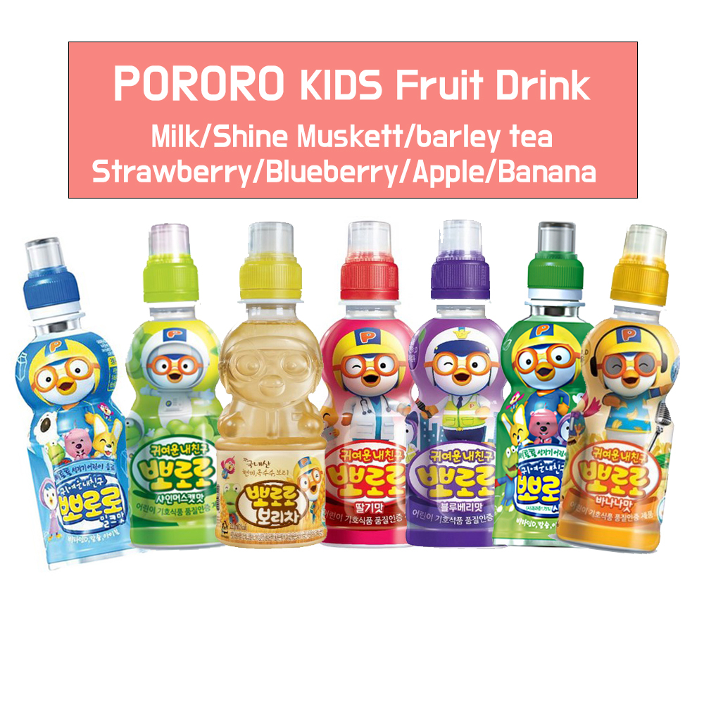 [Paldo] Pororo Beverage Flavor Kids Drink(Milk/Shine Muskett/Strawberry ...