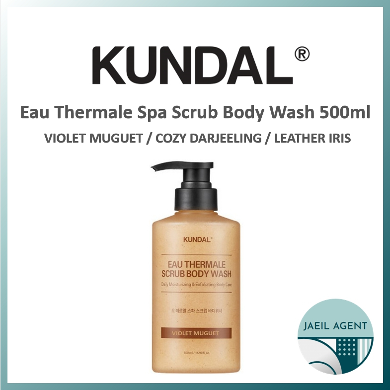 [KUNDAL] Eau Thermale Spa Scrub Body Wash 500ml / LEATHER IRIS, COZY DARJEELING, VIOLET MUGUET ...