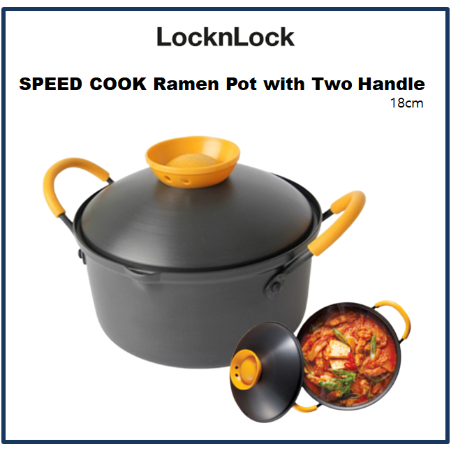[LocknLock] SPEED COOK Ramen Pot with Two Handle 18cm LCA3182Y | Shopee ...