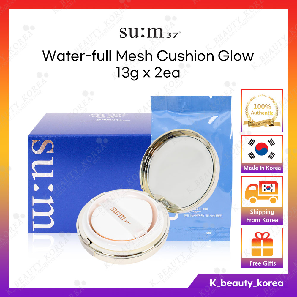 [SU:M37] SUM37 Water-full Mesh Cushion Glow 13g x 2ea (SPF50+/PA+++) / Makeup Base Foundation ...