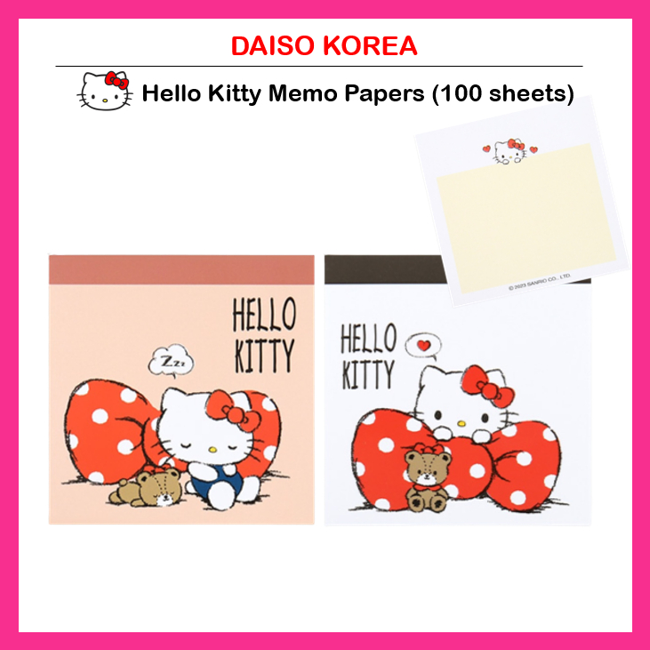 [DAISO KOREA] Hello Kitty Memo Papers (100 sheets) | Shopee Malaysia