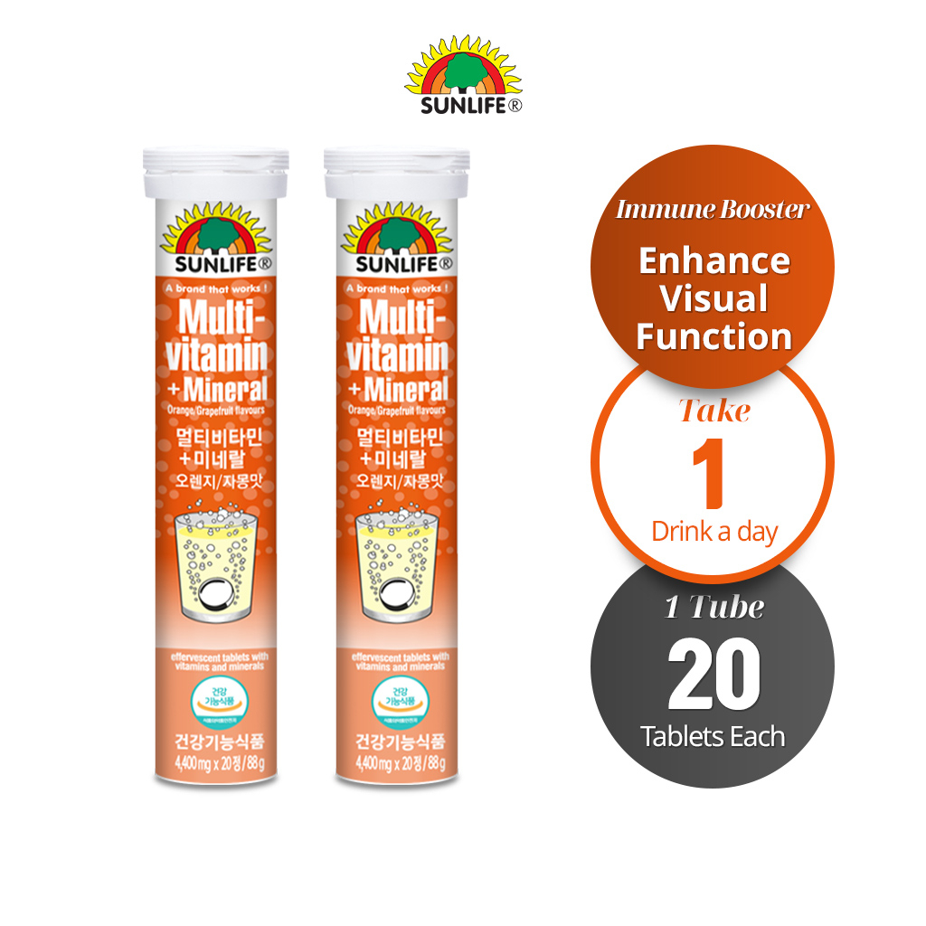 Sunlife Multivitamin + Mineral Orange & Grapefruit Flavours (20 Tablets ...