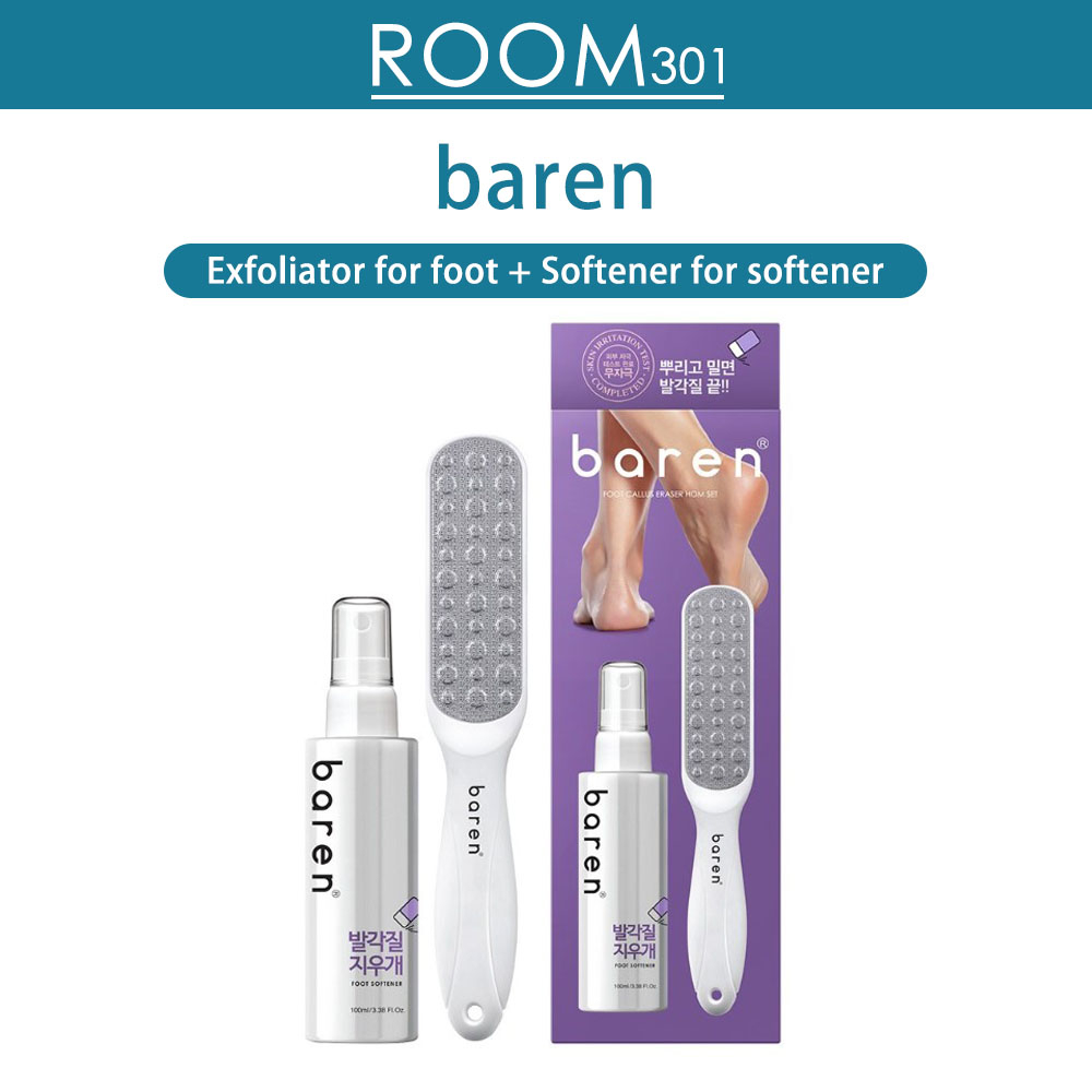 [Baren] Korea Foot Exfoliator + Foot Softener (100ml) I Remove Korea's ...