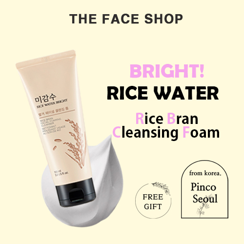 [The Face Shop] Rice Water Bright Facial Rice Bran Cleansing Foam 150ml ...