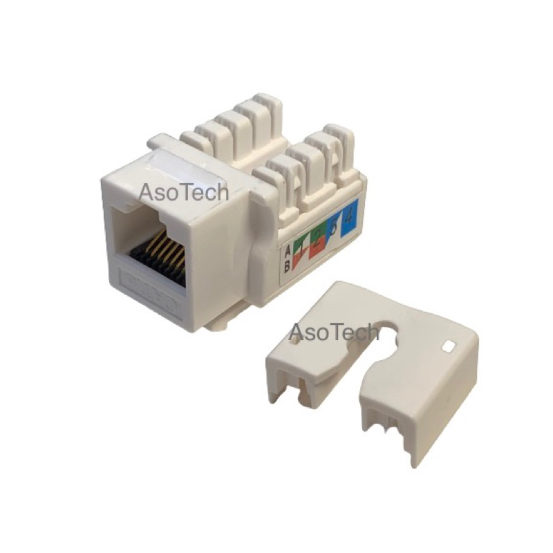 Cat6 Keystone Jack RJ45 90 Degree Module Connector Network Coupler ...