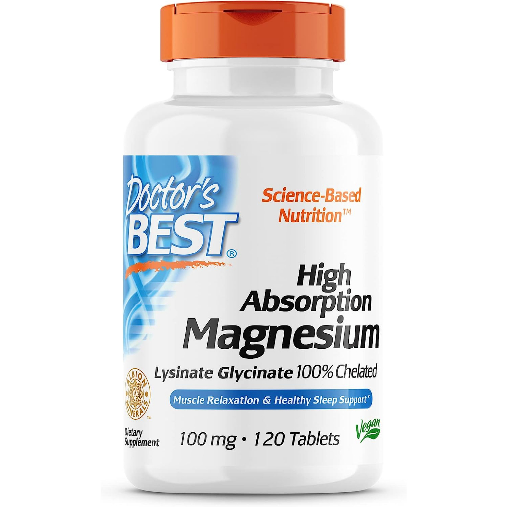 Doctor's Best High Absorption Magnesium Glycinate Lysinate, 100 mg, 120 ...