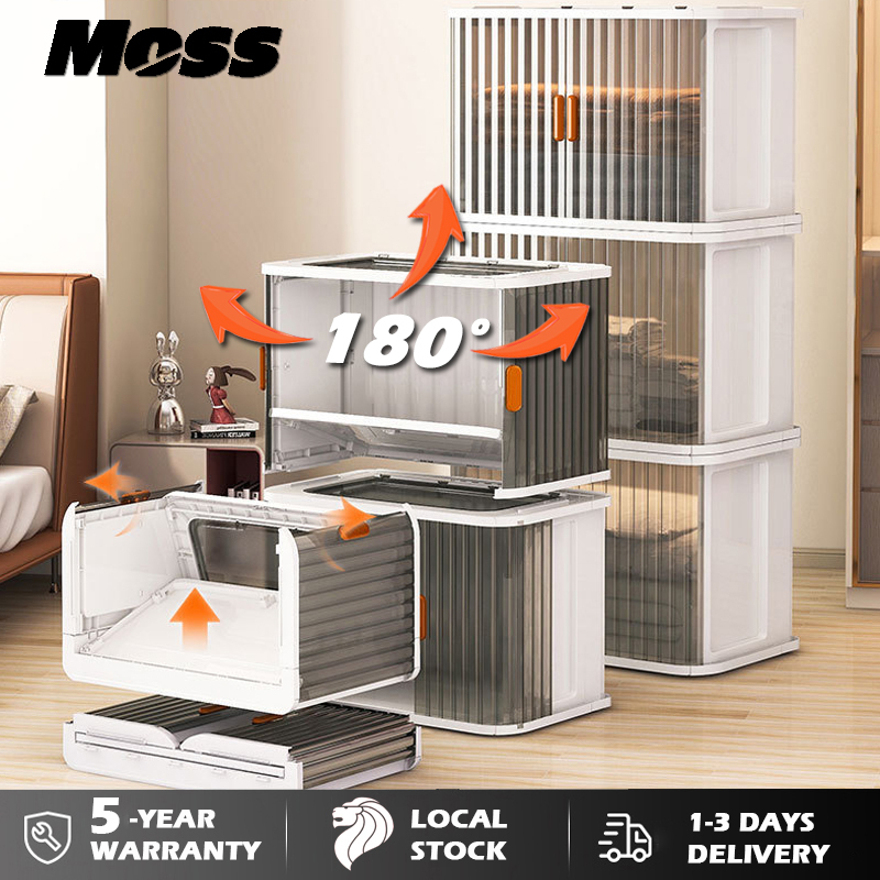 KK KK L Plastic Storage Cabinet Foldable Stackable Organizer Box No ...