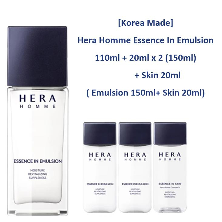 [Korea Made]Hera Homme Essence In Emulsion 110ml + 20ml x 2 + Skin 20ml ...
