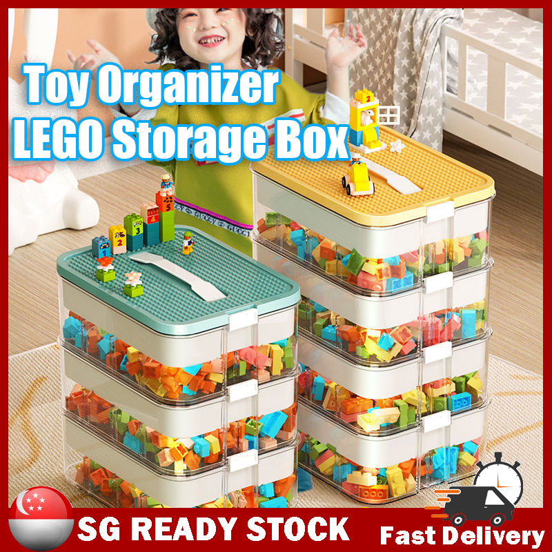Lego building block storage box Large capacity Clear Plastic toy ...