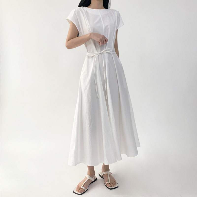 [twentysetter]Daily Round Sleeveless String Cotton Long One Piece dress ...