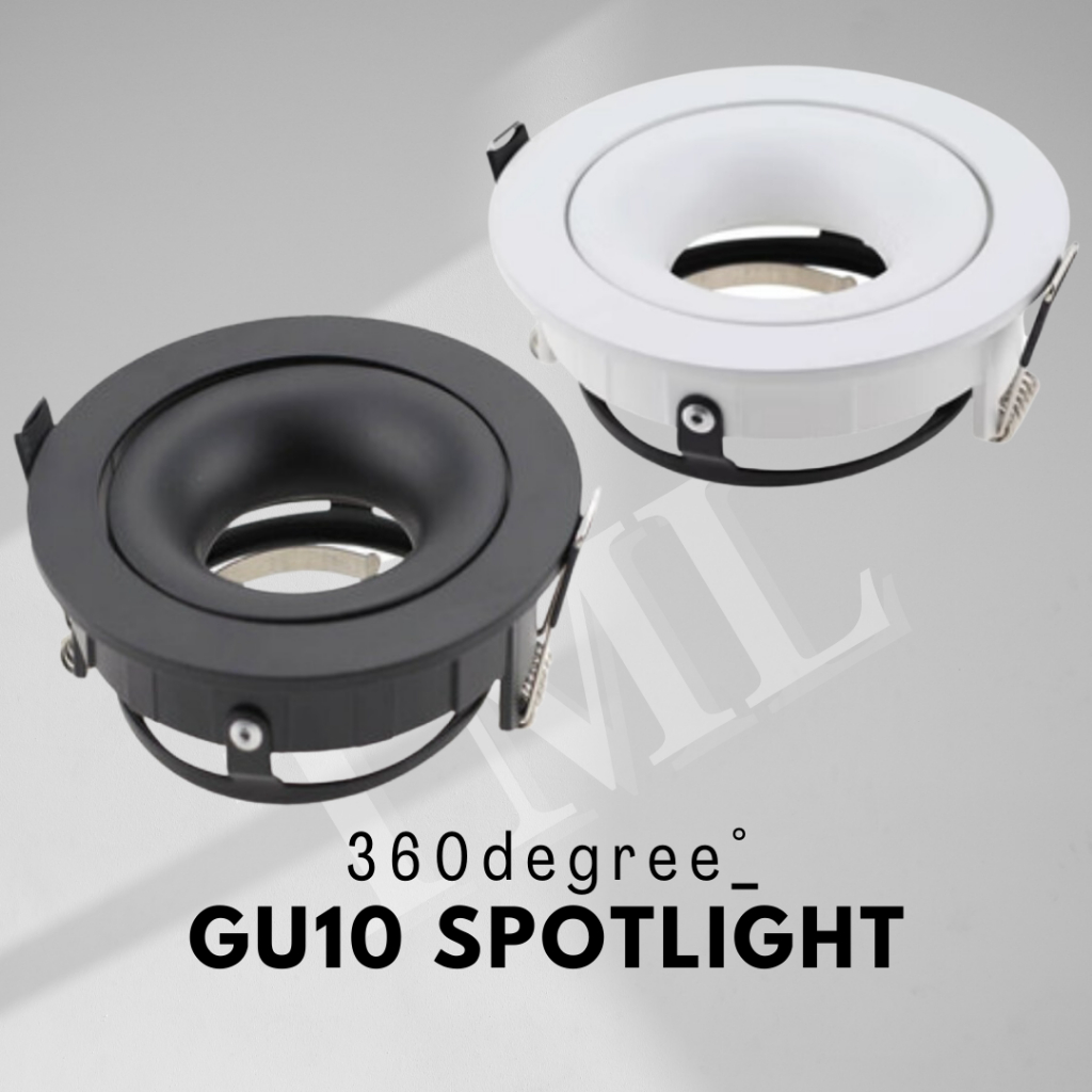 Premium 360 degree GU10 Anti-Glare Halo Spotlight Recessed Downlight ...