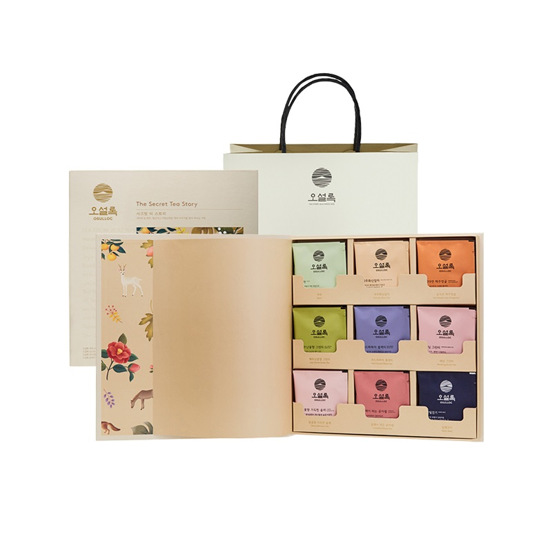 OSULLOC The Secret Tea Story Korean Tea Gift Set 9 flavor 27 Pyramid ...