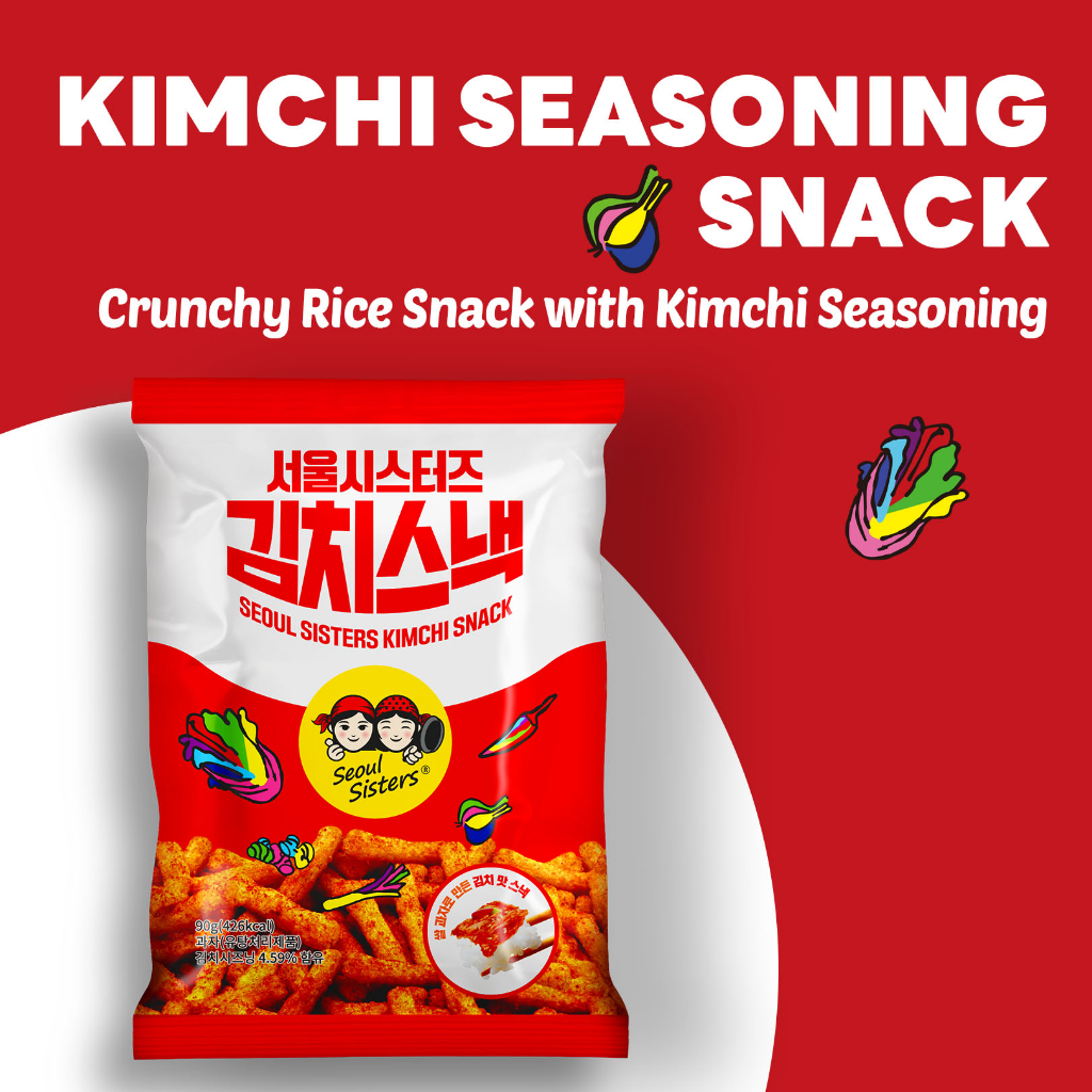 [Seoul Sisters] Korean Kimchi Snack (5ea/20ea) - Crunchy Rice Spicy ...