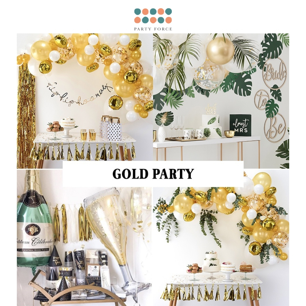 [SG Seller] Gold Party Essentials for Birthday Wedding Anniversary ...