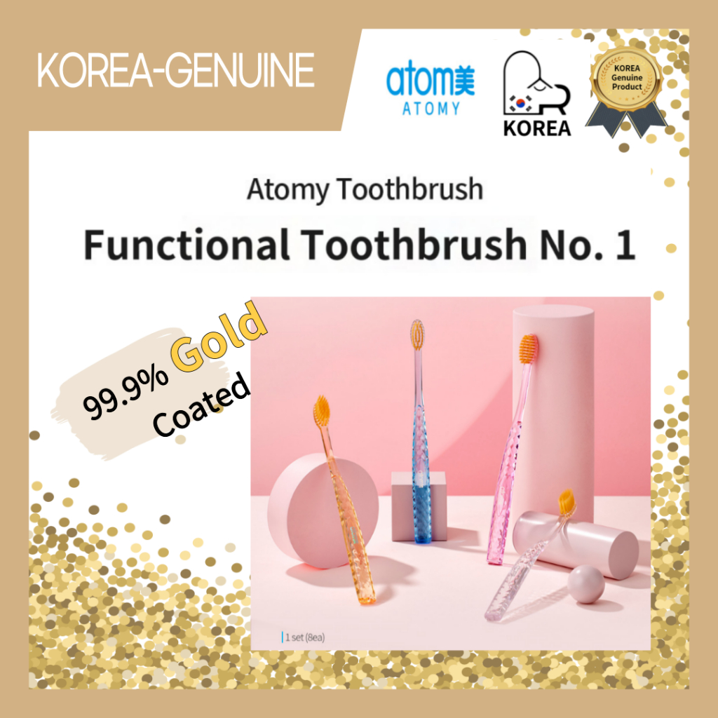 [Atomy] Toothbrush 99.9% Gold Coated Super Nano Slim 1set(8ea) | Shopee ...