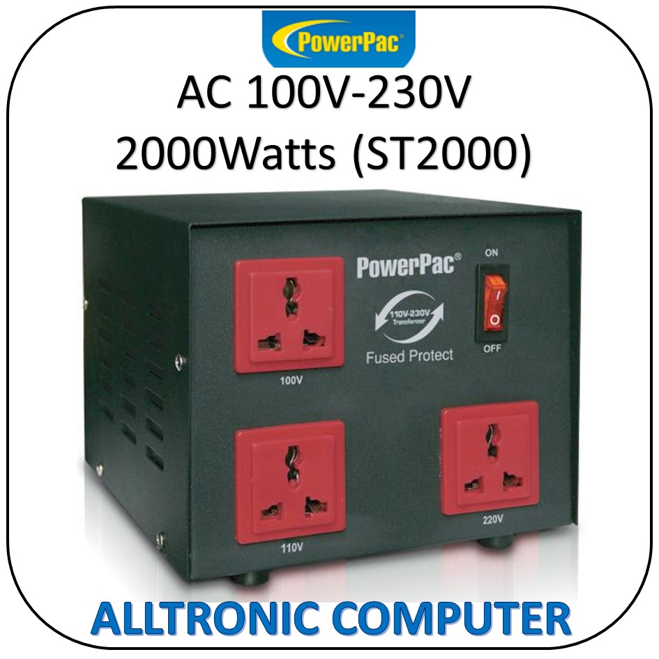 Transformer Universal Step-up/Step down AC100V-230V Powerpac 2000 Watts ...