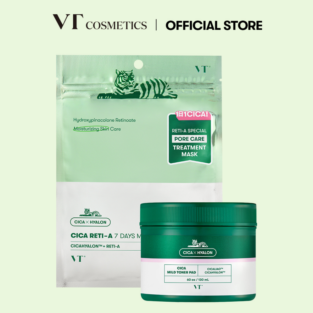 [VTCOSMETICS] Cica RETI-A Seven days mask & CIca Toner Pad 60pcs / CICA ...