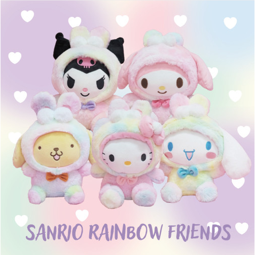 Sanrio Authentic 25-30 cm Cute Rainbow Hello Kitty Pompompurin Cinnamoroll Kuromi My Melody ...