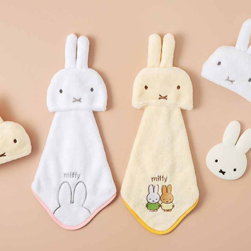 Miffy Hand Towel hanging Soft Absorbent for Bathroom Kitchen Kid Korean ...