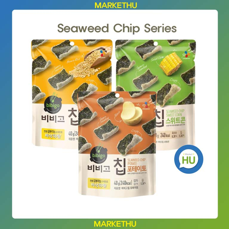 [CJ] Bibigo Seaweed Chips 40g 3 Taste - Original, Sweet Corn, Potato/Korean Dried Snack | Shopee ...