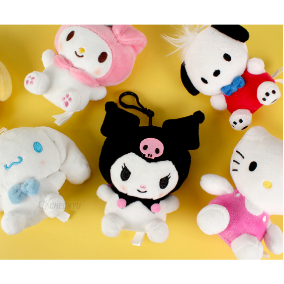 Sanrio Authentic Kuromi Cinnamoroll Pompom Purin Hello Kitty My Melody Pochacco Plush Toy ...