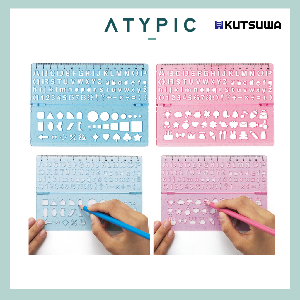 Kutsuwa STAD Template Ruler & Stencil (Alphabets, Numbers, Shapes, Objects) | Shopee Malaysia