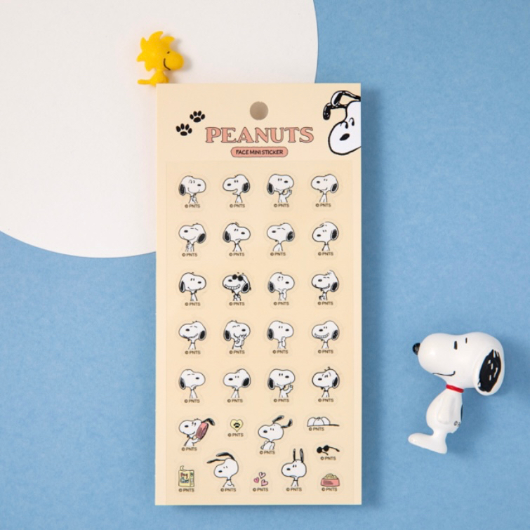 ♥from KOREA♥ PEANUTS, Snoopy and friends Face Sticker (removable ...