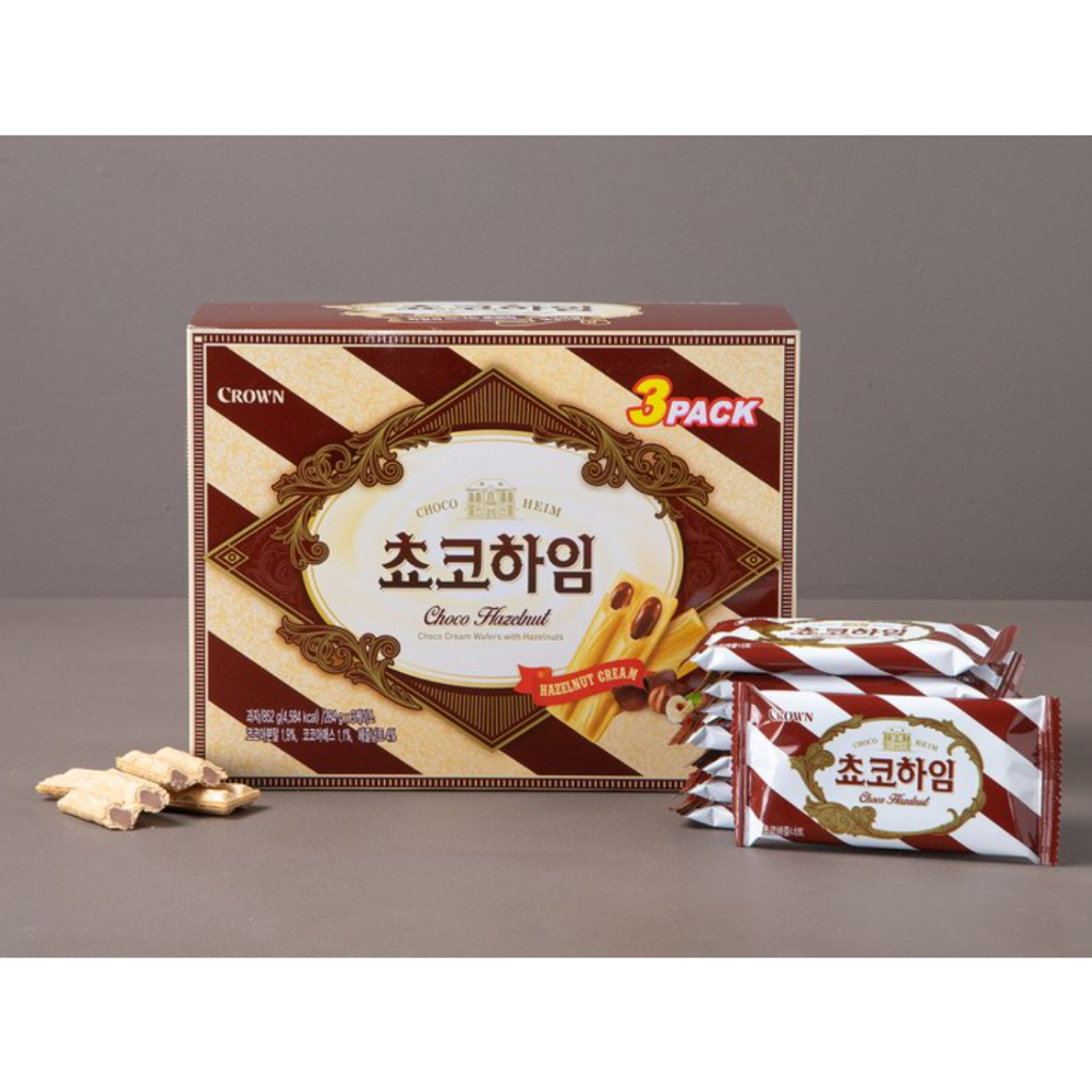 [CROWN]Choco Hazelnut Choco Heim Cream Wafers 852g 3 Packs | Shopee ...
