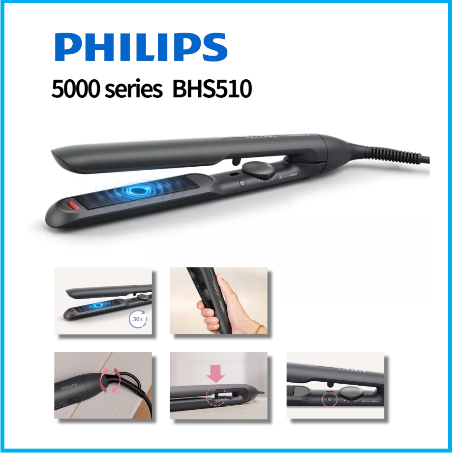 Philips Hair Straightener 5000 BHS510/50 ThermoShield technology Pearl ...