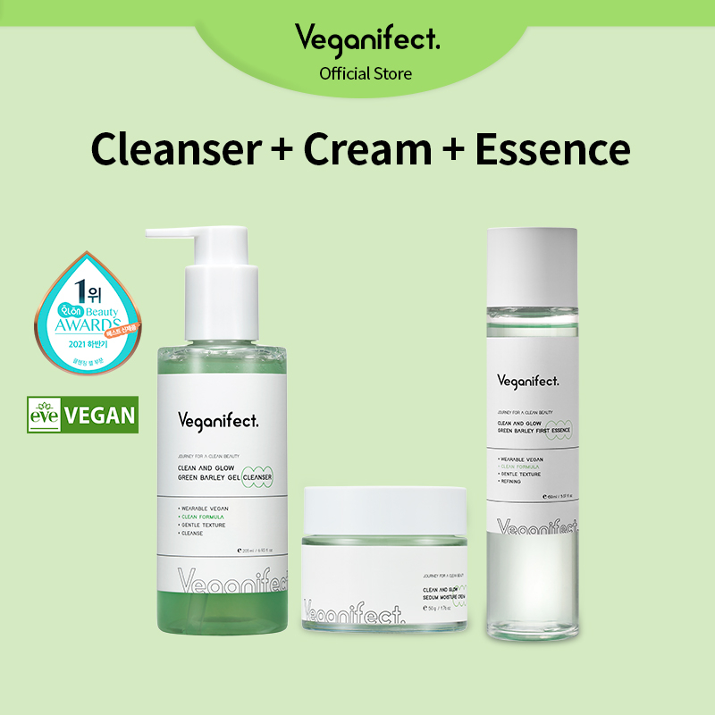Veganifect Smooth Skin Set - Gel Cleanser + First Essence + Sedum Moisture Cream | Shopee Malaysia