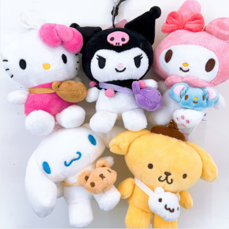 Sanrio Authentic Friends Kuromi Cinnamoroll Pompom Purin Hello Kitty My Melody Plush Toy ...