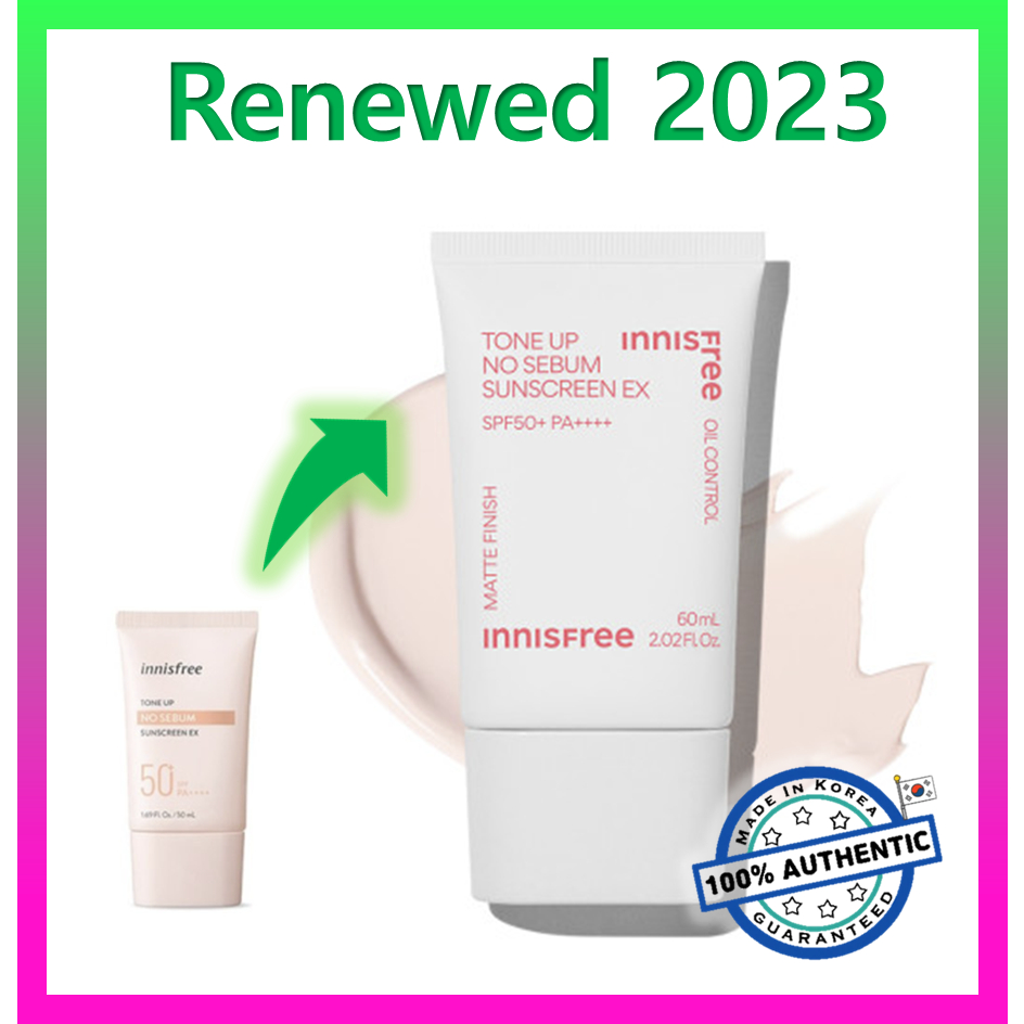 innisfree Tone Up No Sebum Sunscreen EX SPF50+ PA++++ 60mL (2023 AD) | Shopee Malaysia