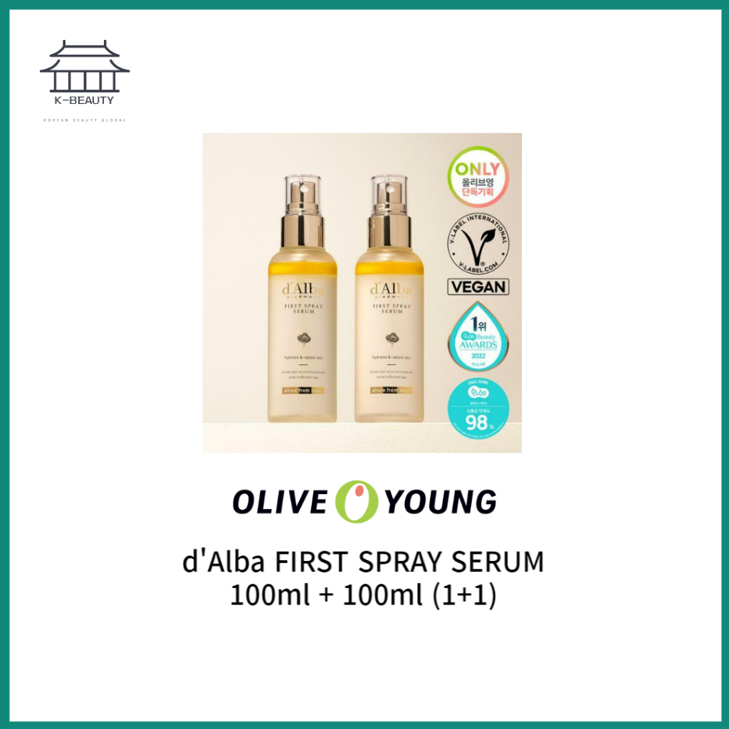 [Olive Young] Ranking Top 20. / d'Alba White Truffle First Spray Serum 100ml + 100ml (1+1 ...