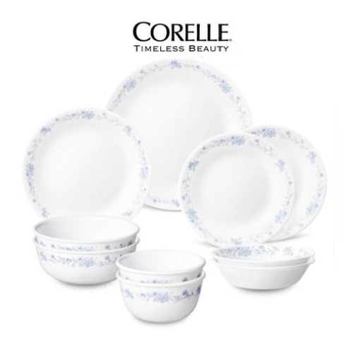 [CORELLE] French Blue Tableware 10p Set for 2 People (Round Plate ...