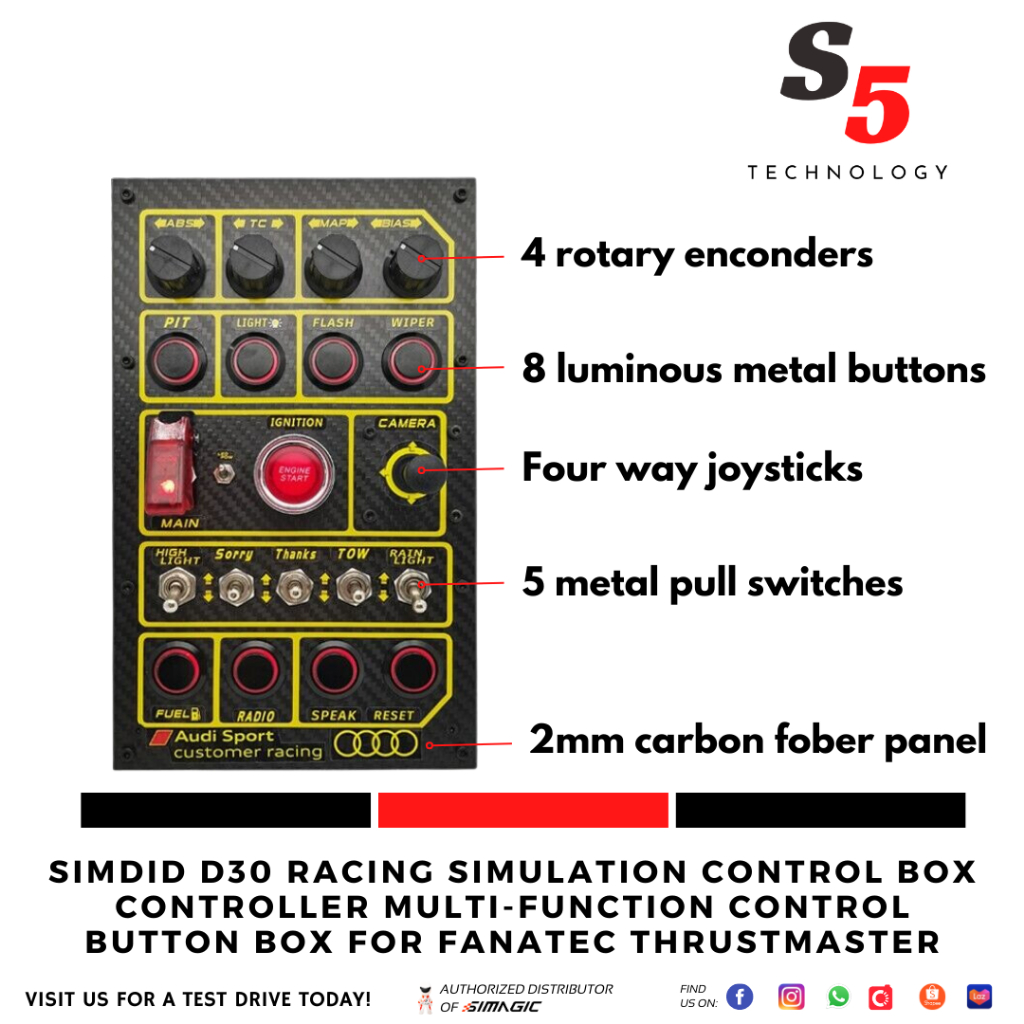 SIMDID D30 Racing Simulation Control Box Controller Multi-Function ...
