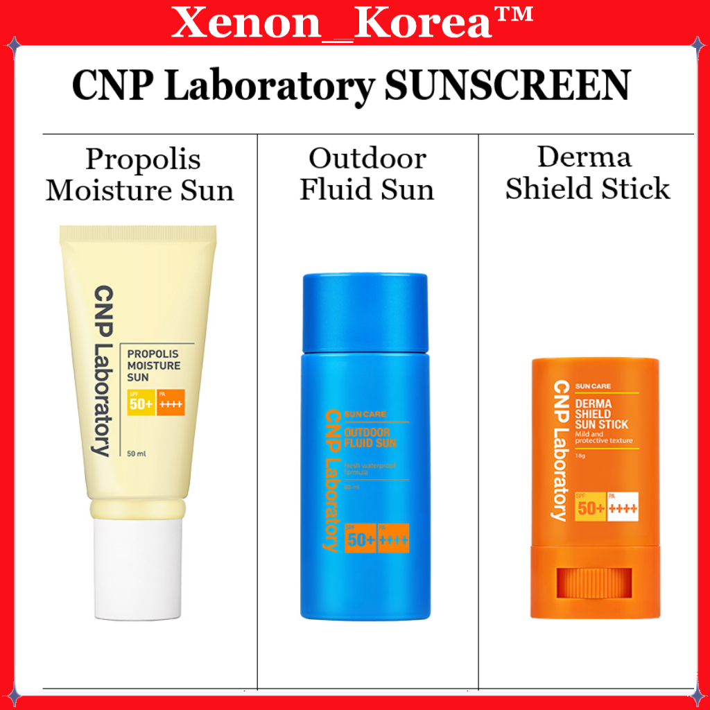 CNP Derma Shield Sun Stick / Outdoor Fluid Sun / Propolis Moisture Sun ...