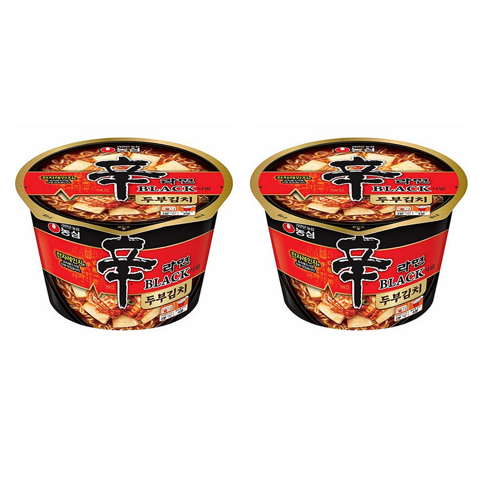 Nongshim Shin Ramen Black Kimchi Cup 2EA Korean Original Favorite ...