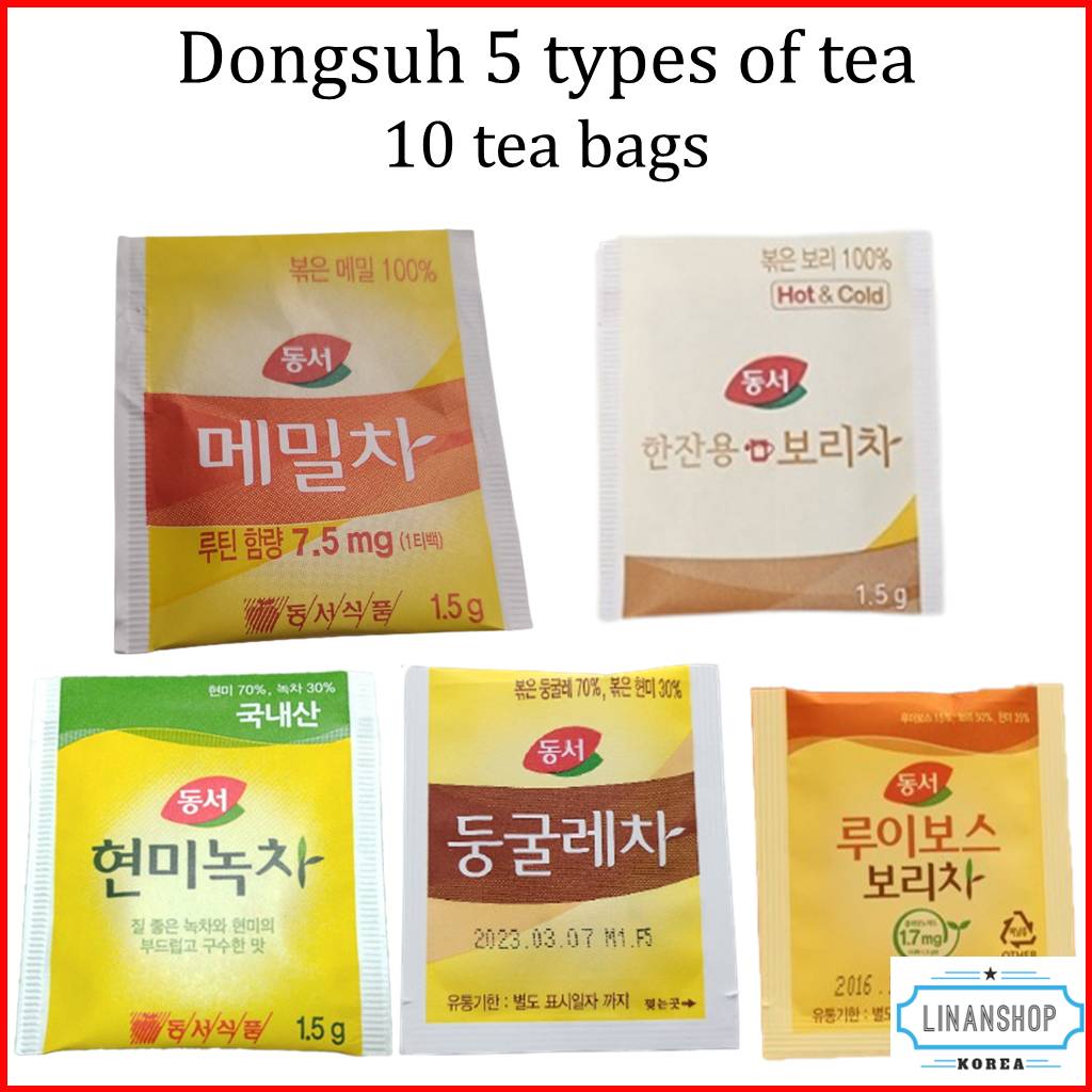 [Dongsuh] Korean Tea set of 5 types 10T / Brown rice green tea ...