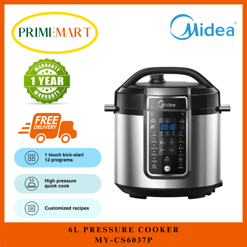MIDEA MY-CS6037P 6L INNERCHEF PRESSURE COOKER - 1 YEAR WARRANTY | Shopee Malaysia