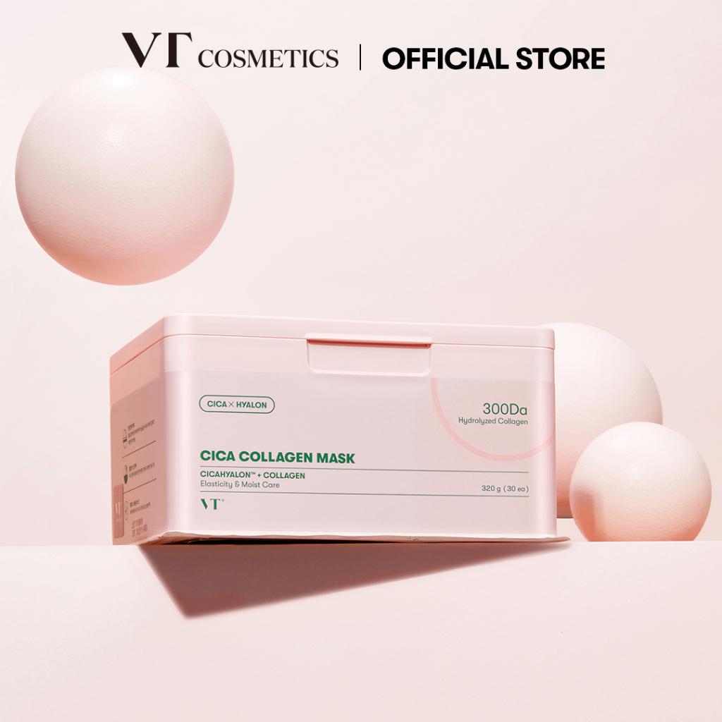 [VT COSMETICS] CICA Collagen Mask 30pcs, Skin Elasticity, 300 Da low-molecular collagen, Sagging ...