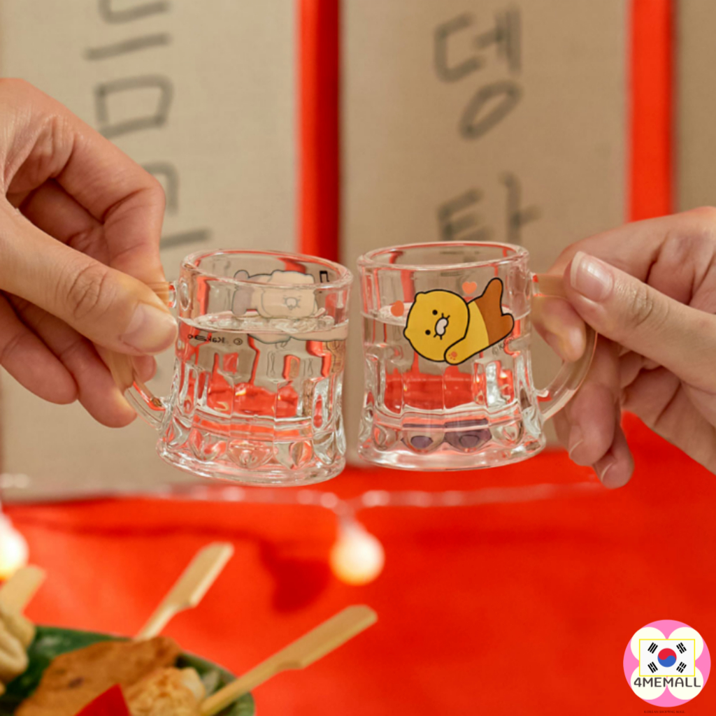 Kakao Friends Korean Soju Glass Choonsik Mini Hop Handle Soju Glass 4P ...