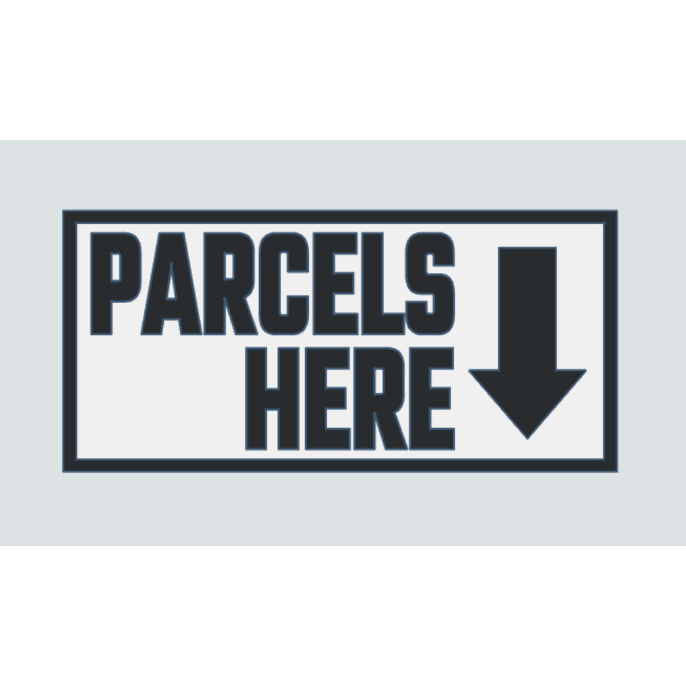 3D Printed Leave Parcel Here with Arrow Signage | HDB doorstep sign ...