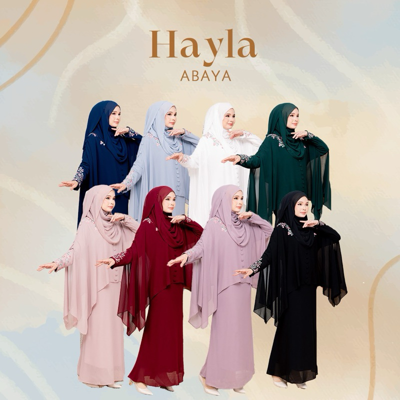 SUPER SALE Rayyan Haya’ Hayla Abaya with Matching Chiffon Shawl ...