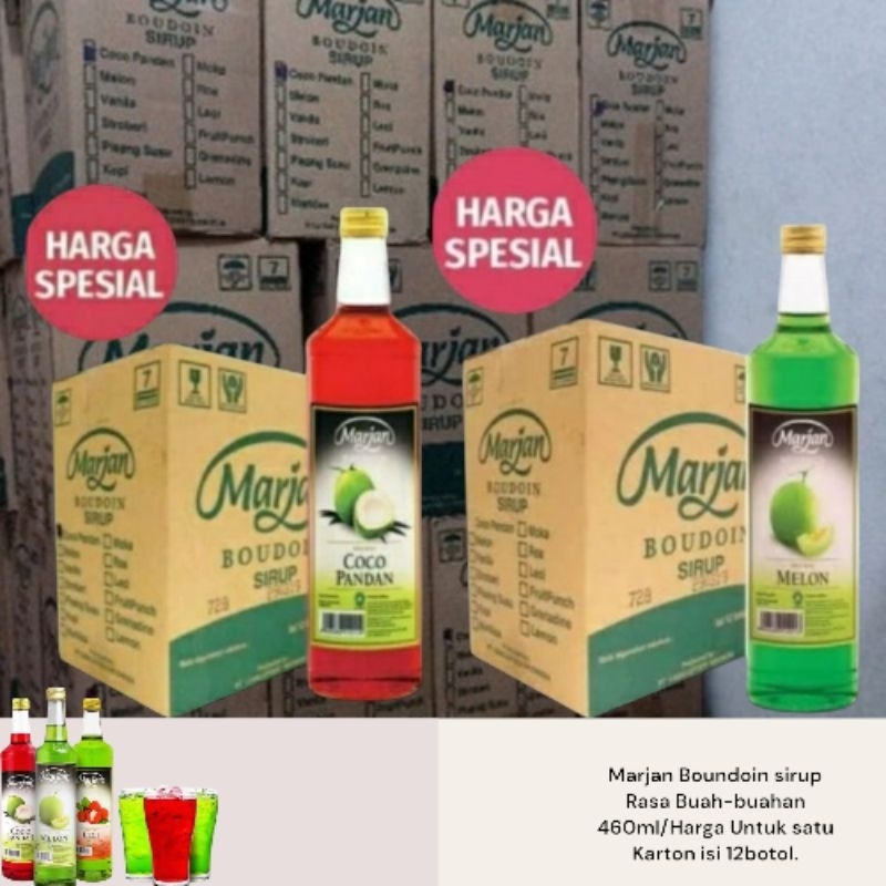 Marjan Boundoin sirup Rasa Buah-buahan 460ml/Harga Borong untuk satu ...