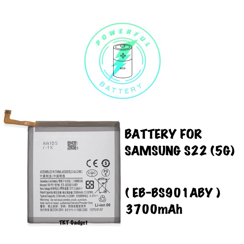 BATTERY FOR SAMSUNG S22 (5G) (EB-BS901ABY) 3700mAh | Shopee Malaysia