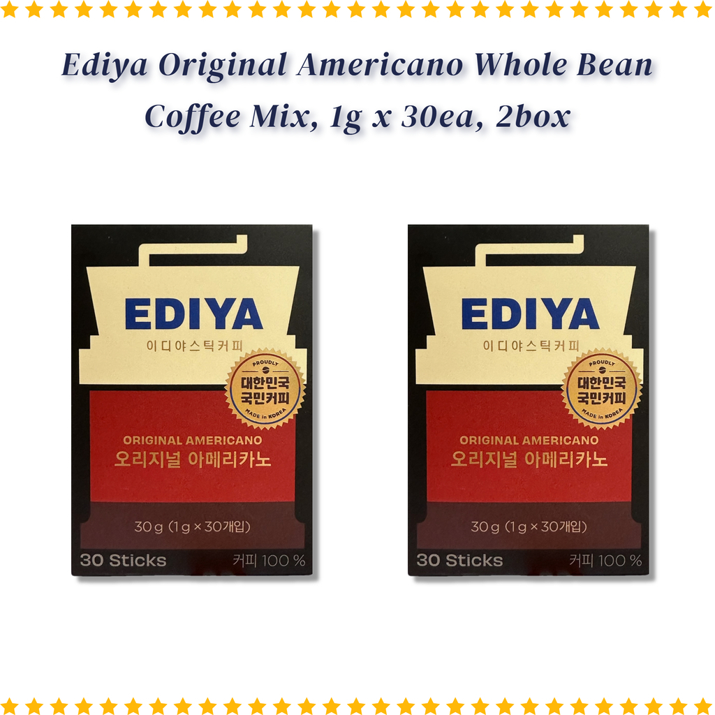Ediya Original Americano Whole Bean Coffee Mix, 1g x 30ea, 2box ...