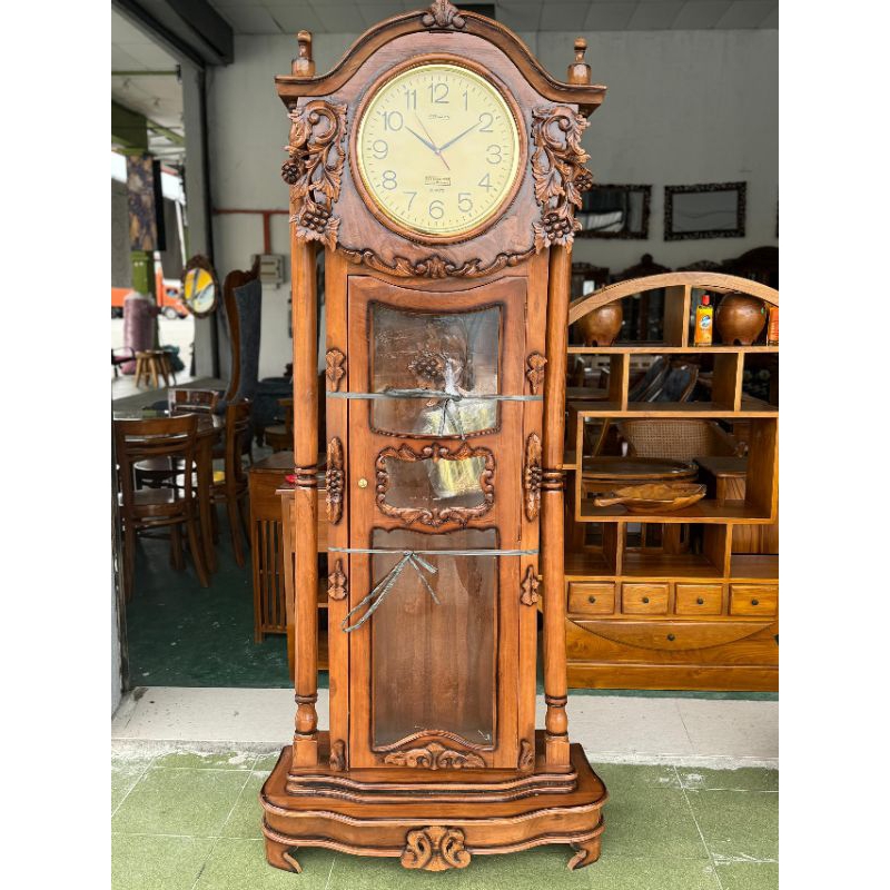 Jam Berdiri KAYU Jati/Jam Kayu Jati | Shopee Malaysia